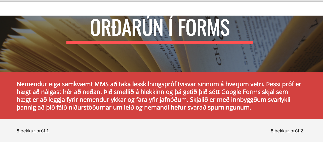 Orðarún - Lesskilningur - Upplýsingatækni í grunnskólum Kópavogs